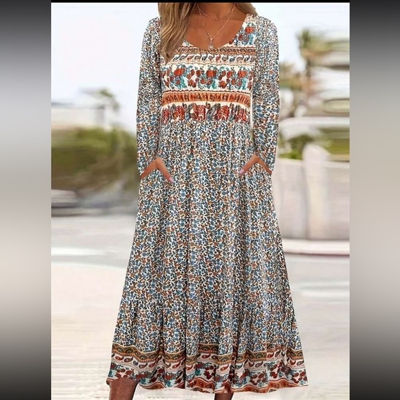 Dresses | Plus Size Boho Floral Print Maxi Dress | Poshmark